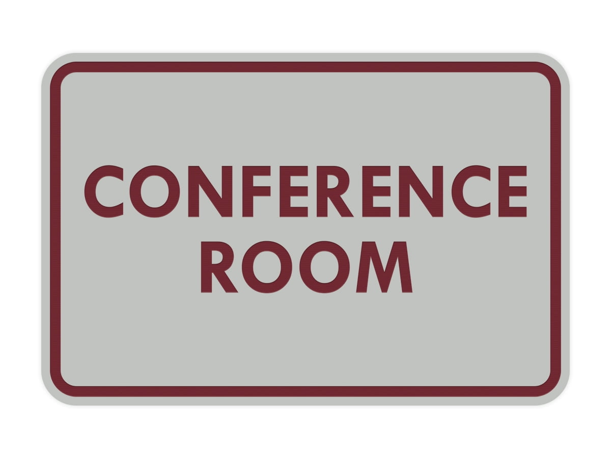 Classic Framed Conference Room Sign (Light Grey / Burgundy) - Large ...