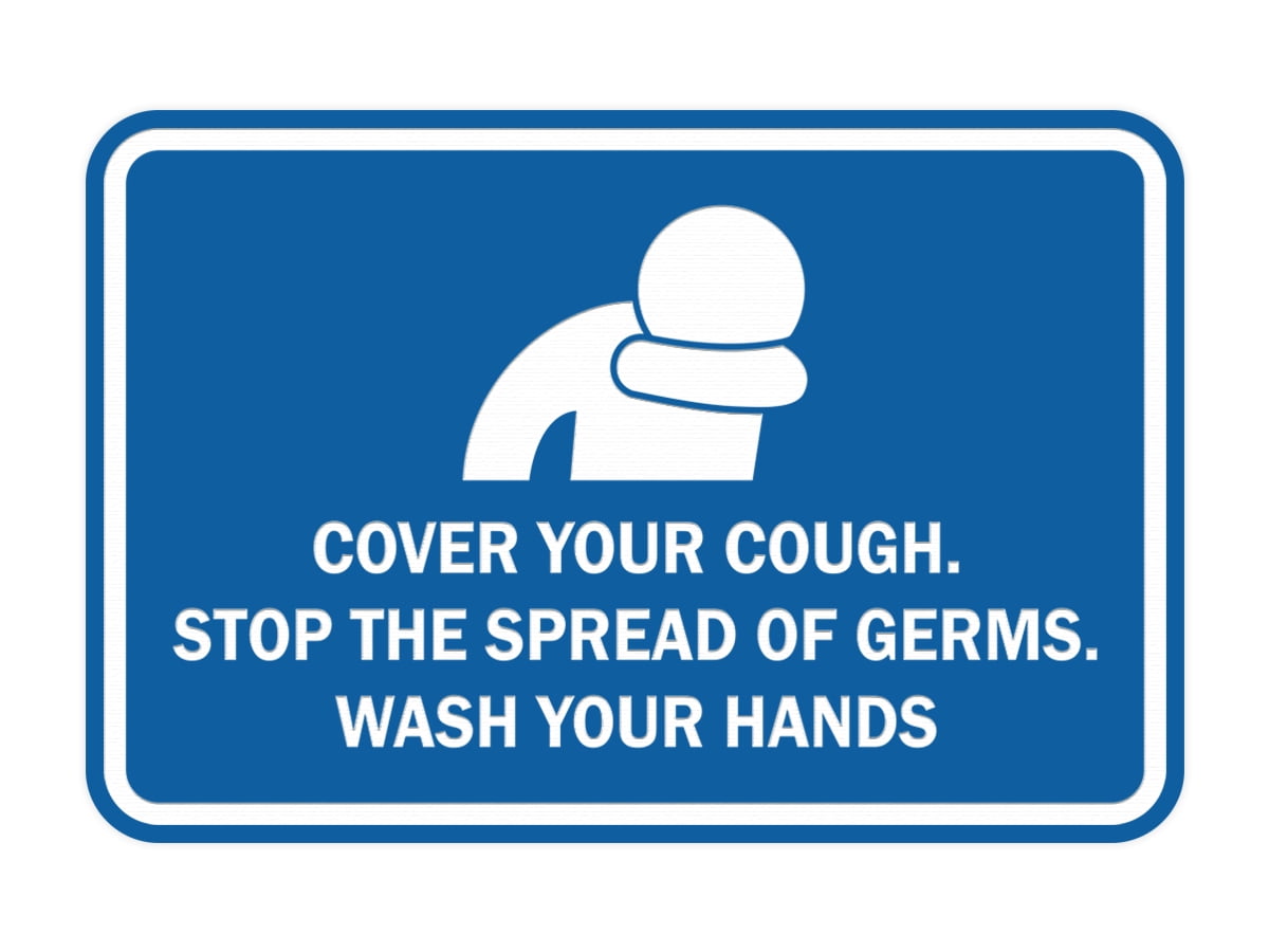 Classic Framed Cover Your Cough Stop the Spread Of Germs Wash Your ...