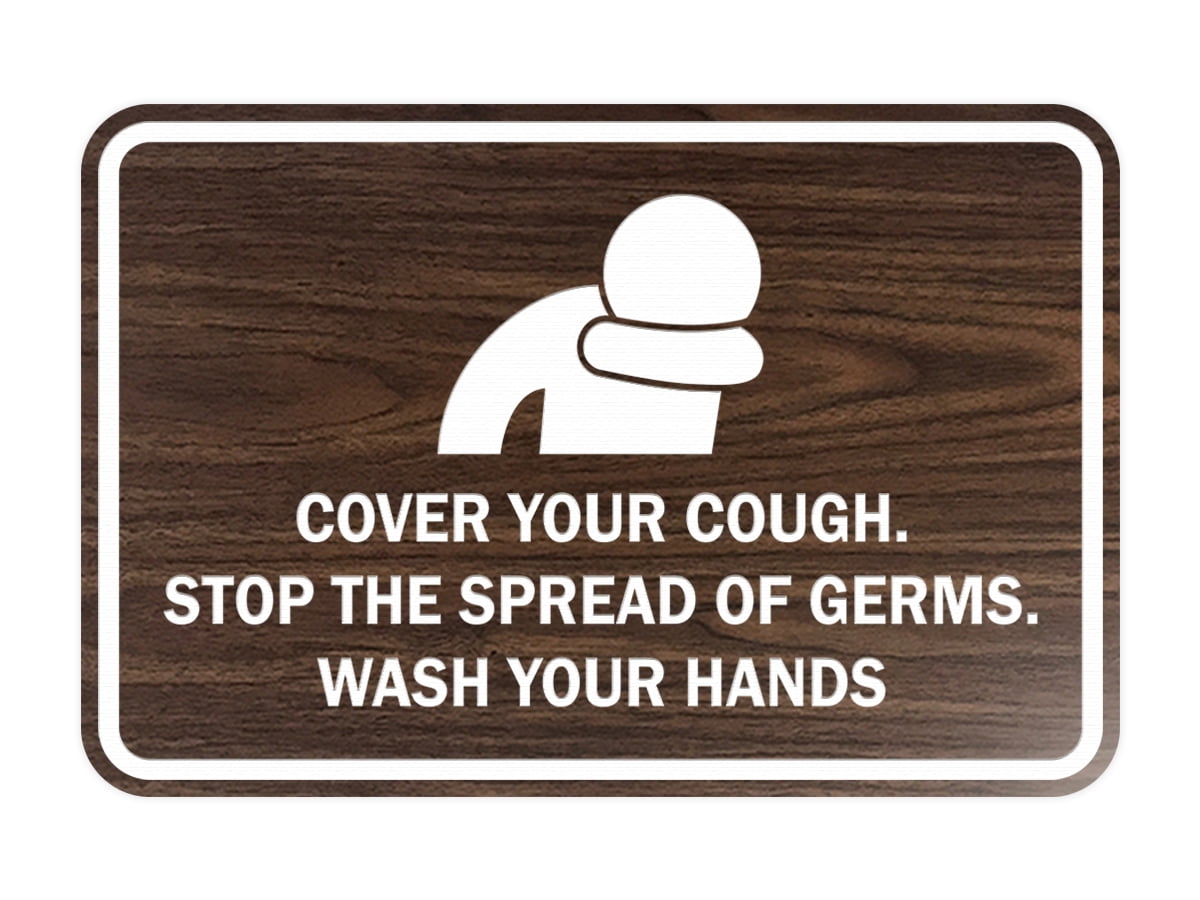 Classic Framed Cover Your Cough Stop the Spread Of Germs Wash Your ...