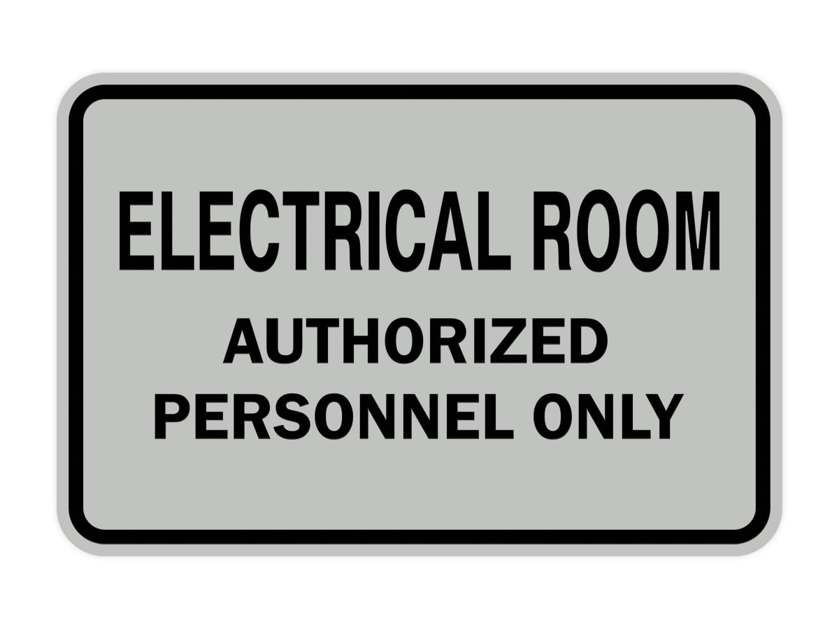 Classic Framed ELECTRICAL ROOM AUTHORIZED PERSONNEL ONLY Sign (Lt Gray ...