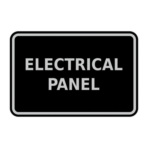 Classic Framed Electrical Panel Sign (Black / Silver) - Large - Walmart.com