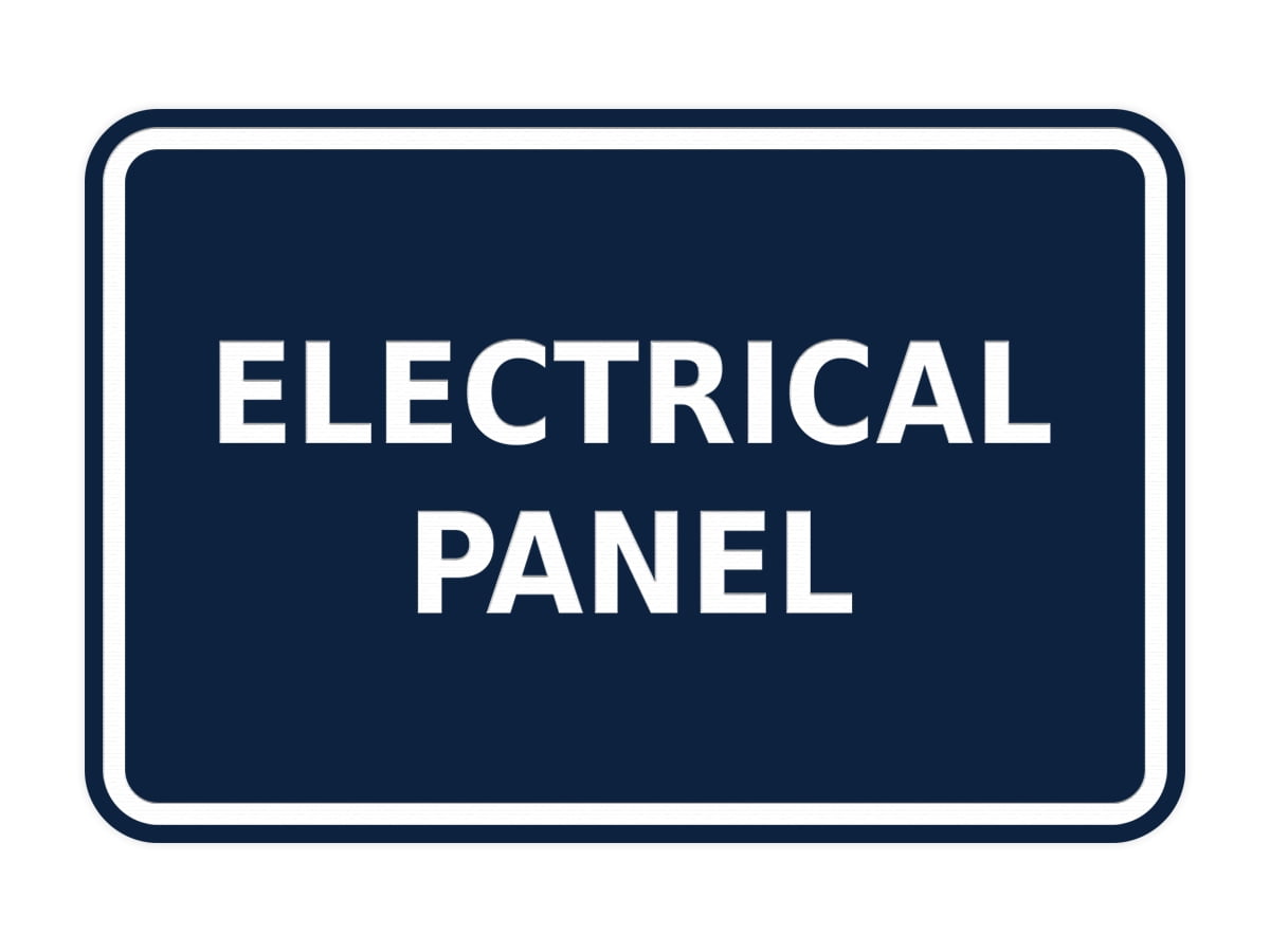 Classic Framed Electrical Panel Sign (Navy Blue / White) - Small ...
