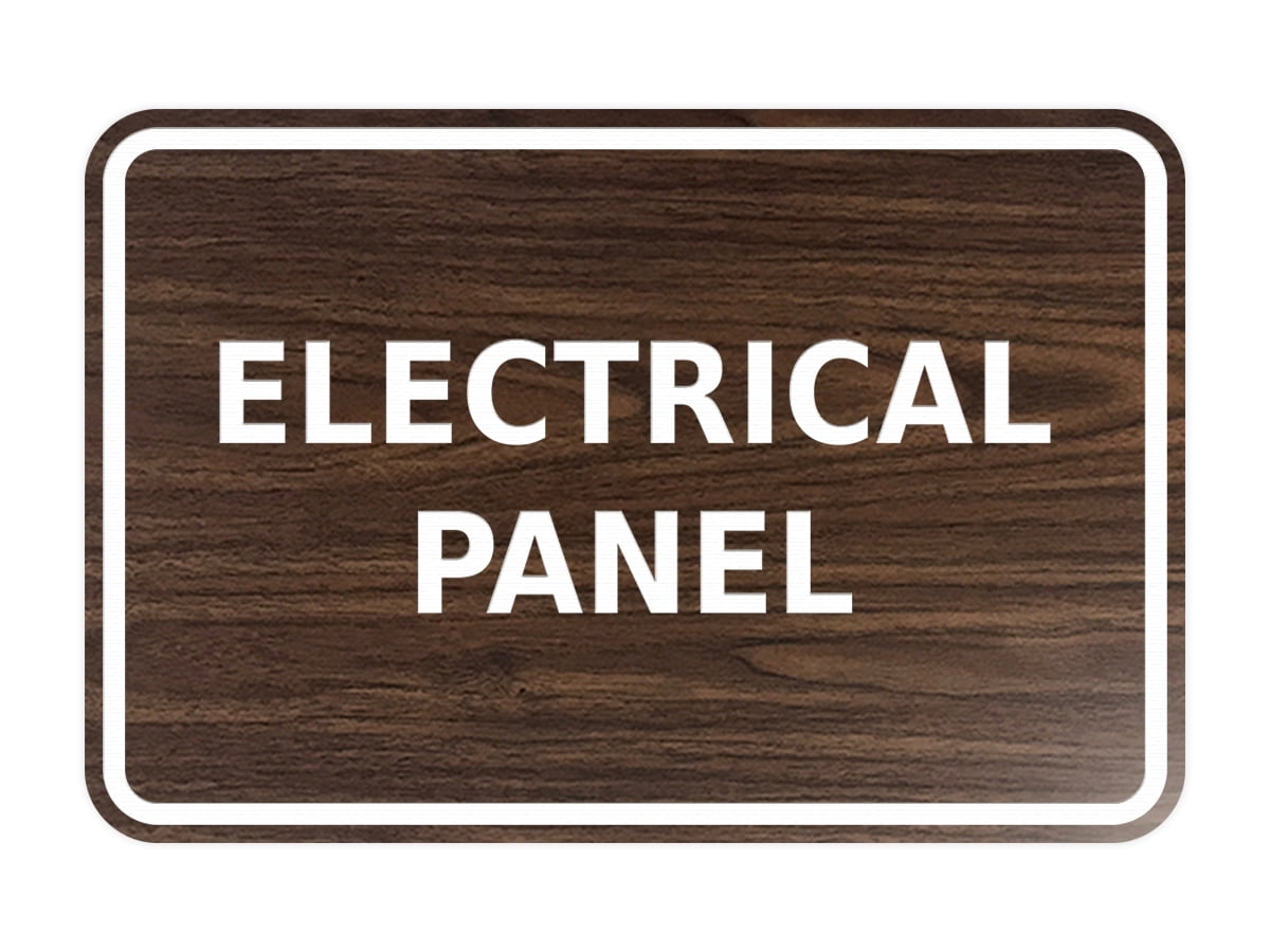 Classic Framed Electrical Panel Sign (Walnut) - Small - Walmart.com