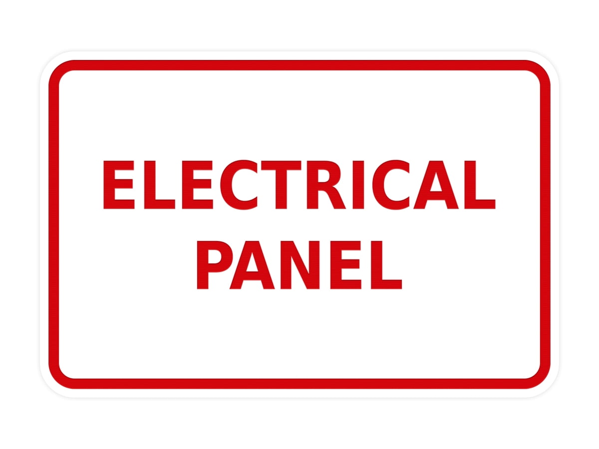 Classic Framed Electrical Panel Sign (White/Red) - Large - Walmart.com