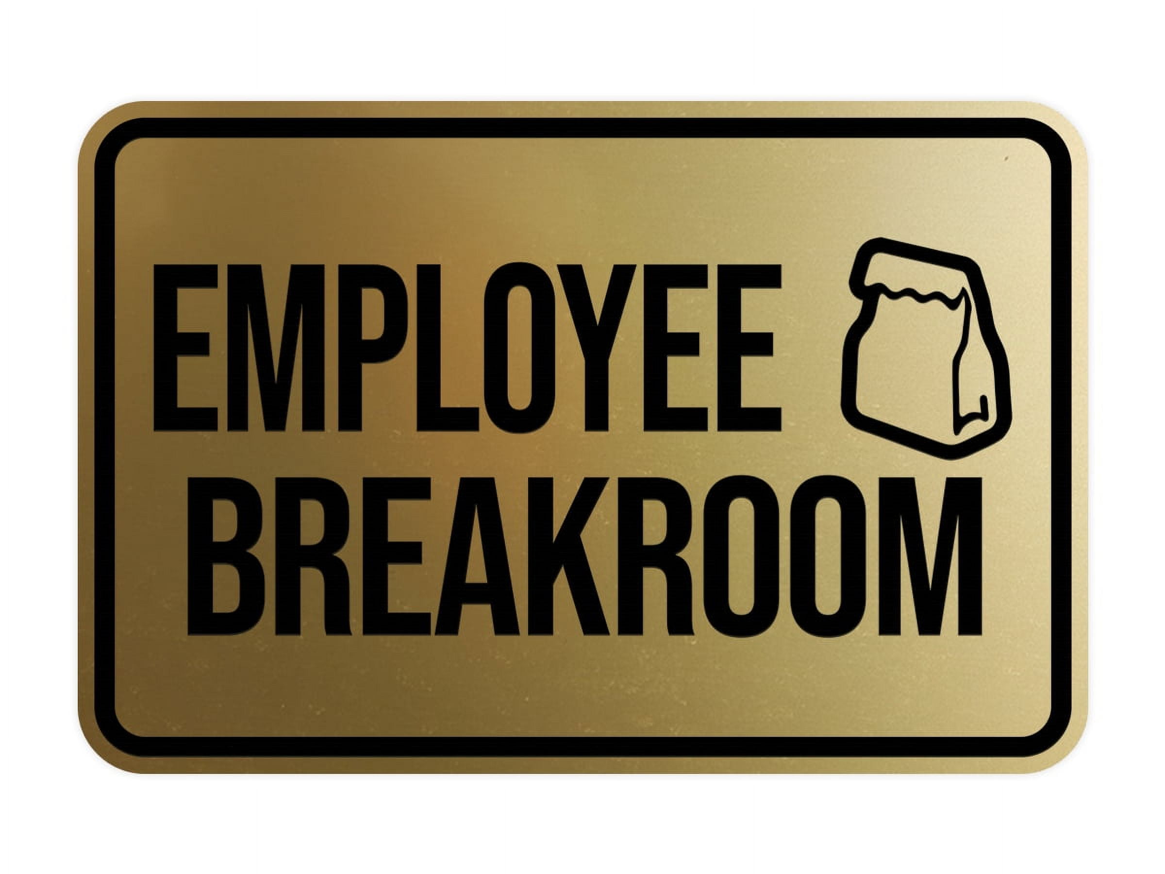 Classic Framed Employee Breakroom Sign (Brushed Gold) - Medium ...