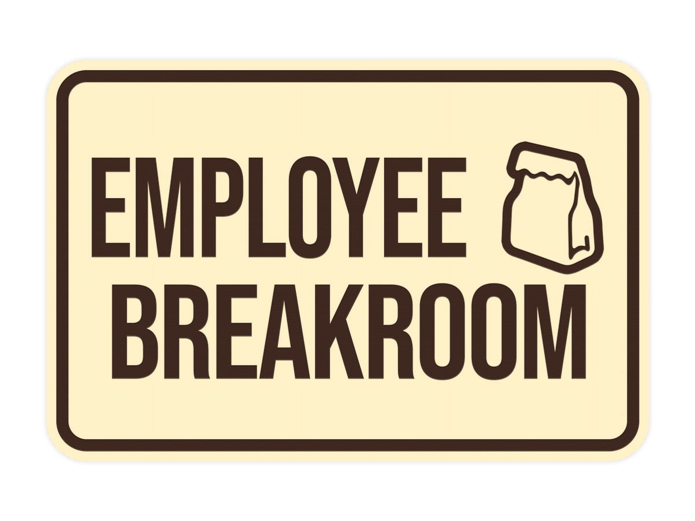 Classic Framed Employee Breakroom Sign (Brushed Silver) - Large ...