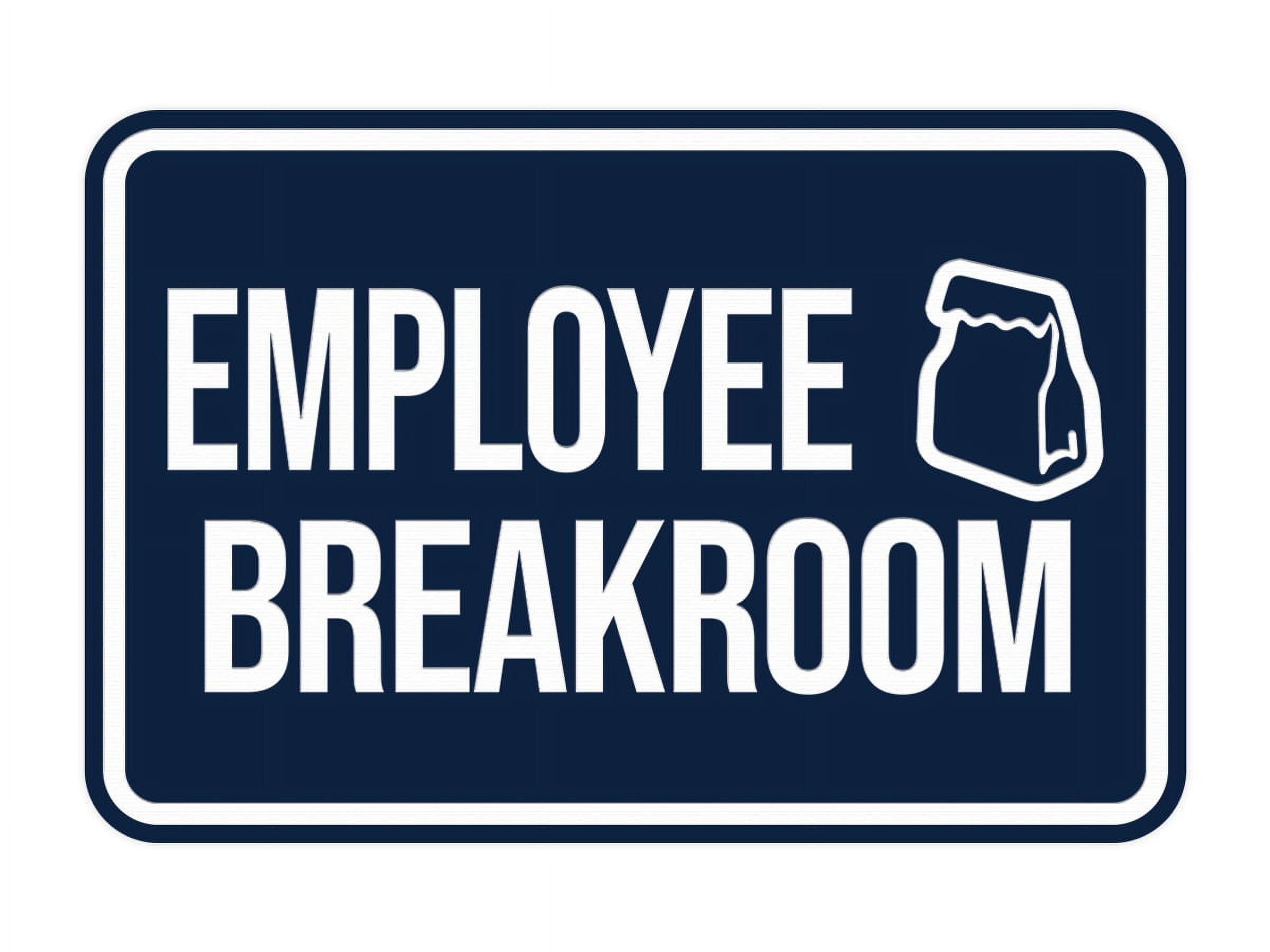 Classic Framed Employee Breakroom Sign (Navy Blue / White) - Small ...