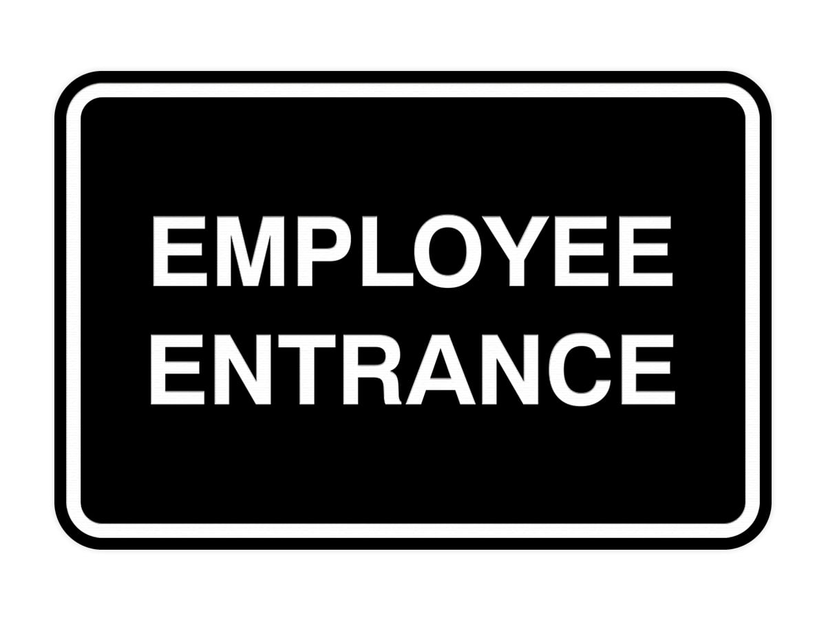 Classic Framed Employee Entrance Sign (Black) - Large - Walmart.com