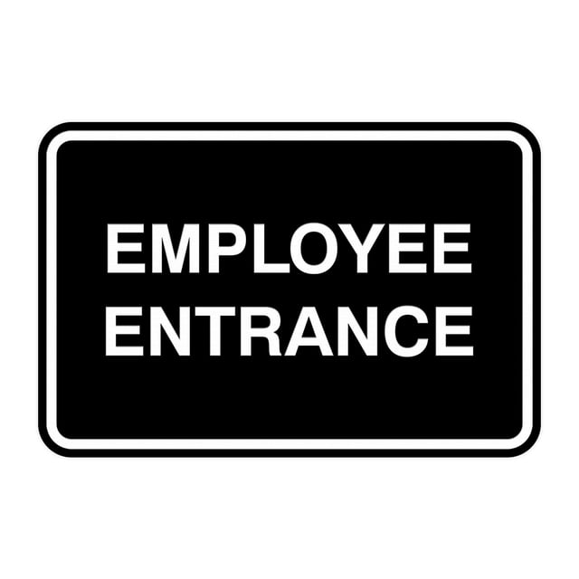 Classic Framed Employee Entrance Sign (Black) - Large - Walmart.com