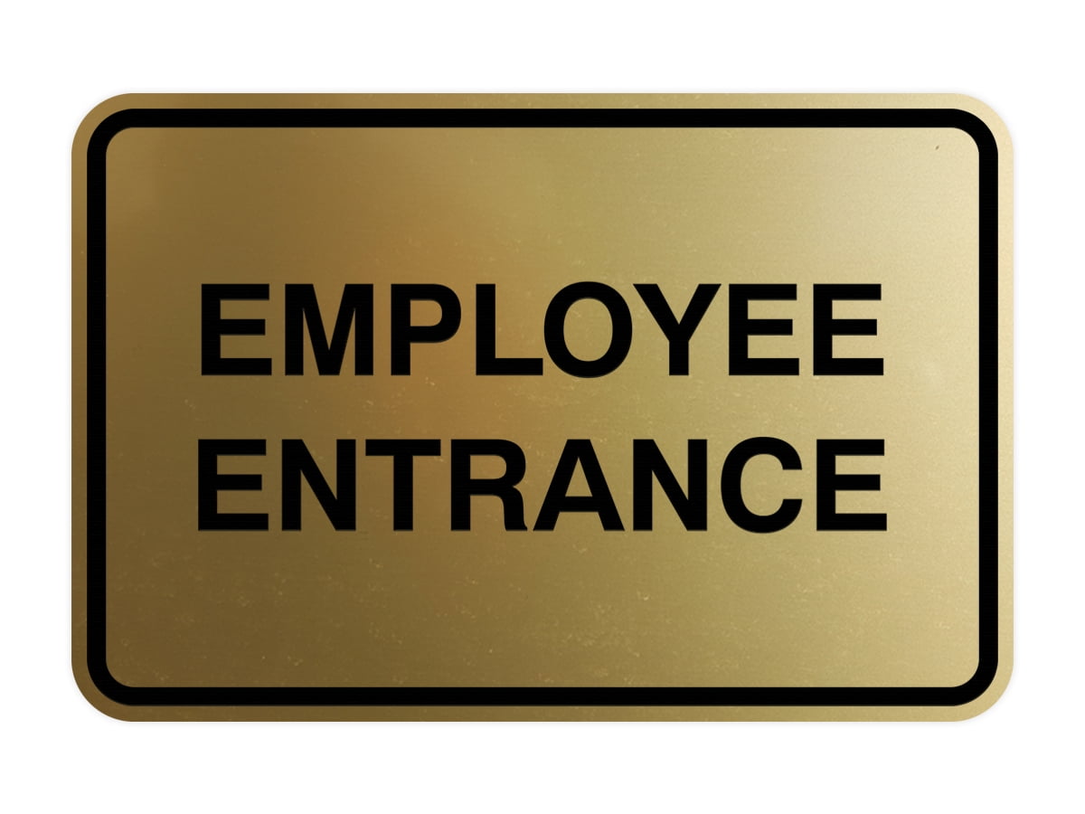 Classic Framed Employee Entrance Sign (Brushed Gold) - Large - Walmart.com