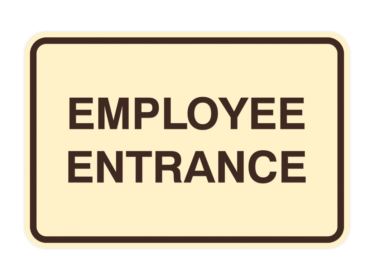 Classic Framed Employee Entrance Sign (Ivory/Dark Brown) - Large ...