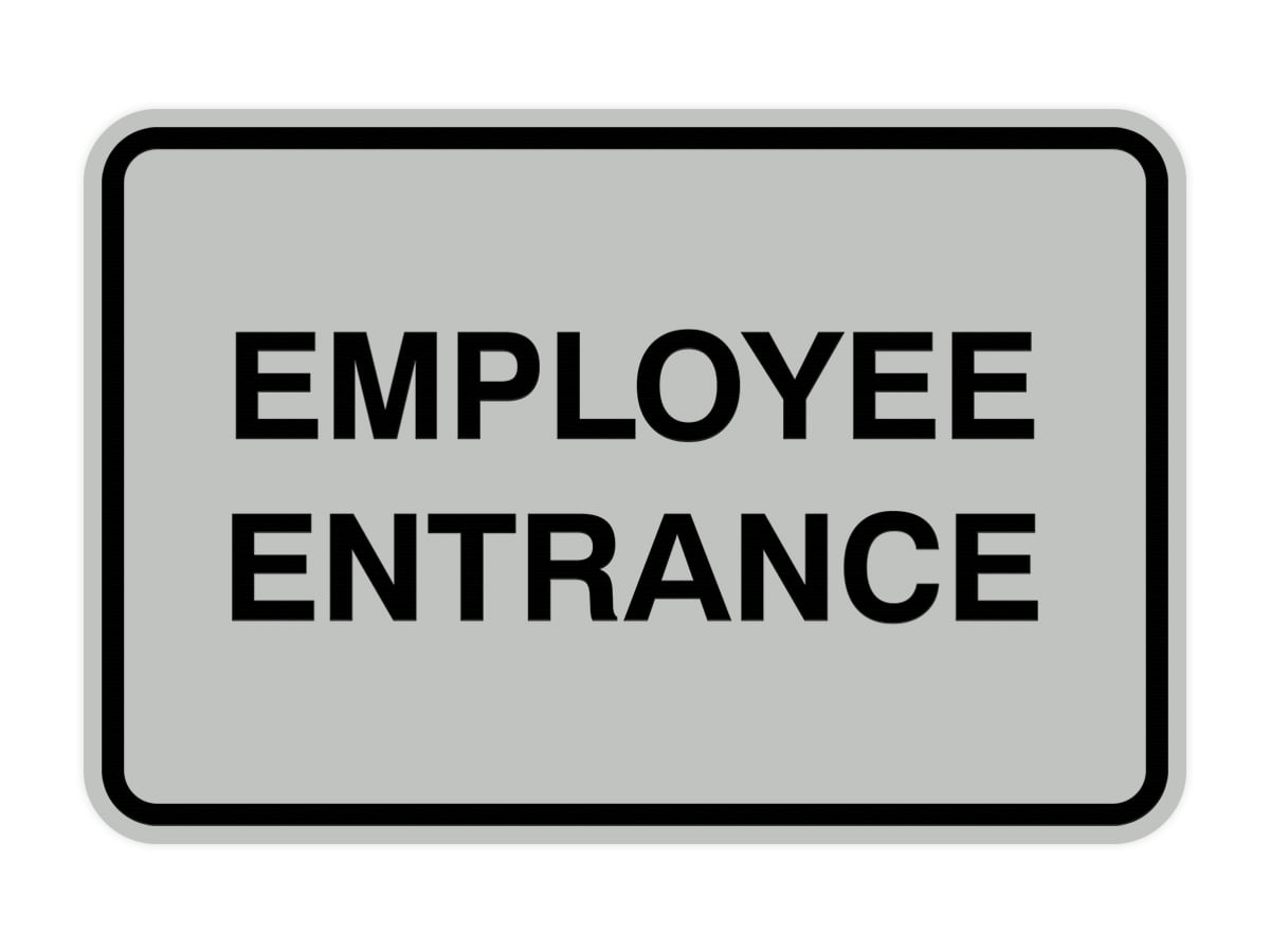 Classic Framed Employee Entrance Sign (Lt Gray) - Large - Walmart.com