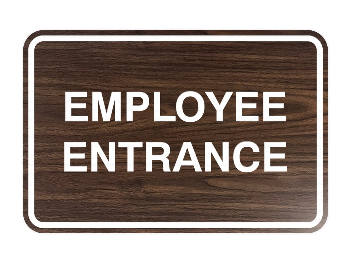 Classic Framed Employee Entrance Sign (Walnut) - Large - Walmart.com
