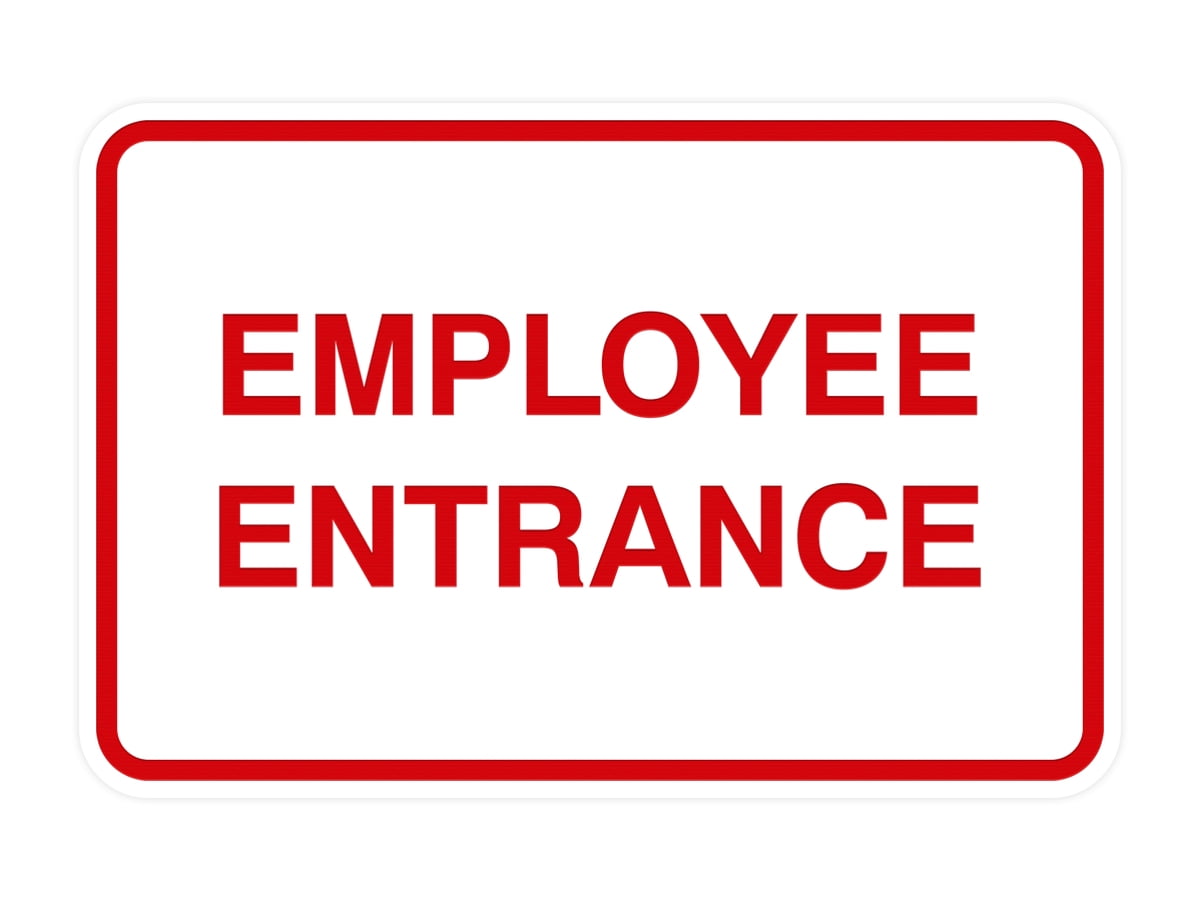 Classic Framed Employee Entrance Sign (White/Red) - Small - Walmart.com