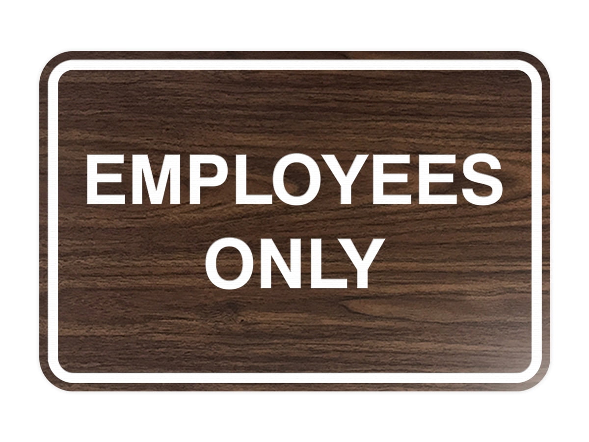 Classic Framed Employees Only Sign (Walnut) - Medium - Walmart.com