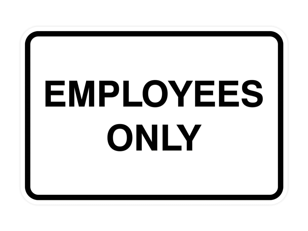 Classic Framed Employees Only Sign (White) - Large - Walmart.com