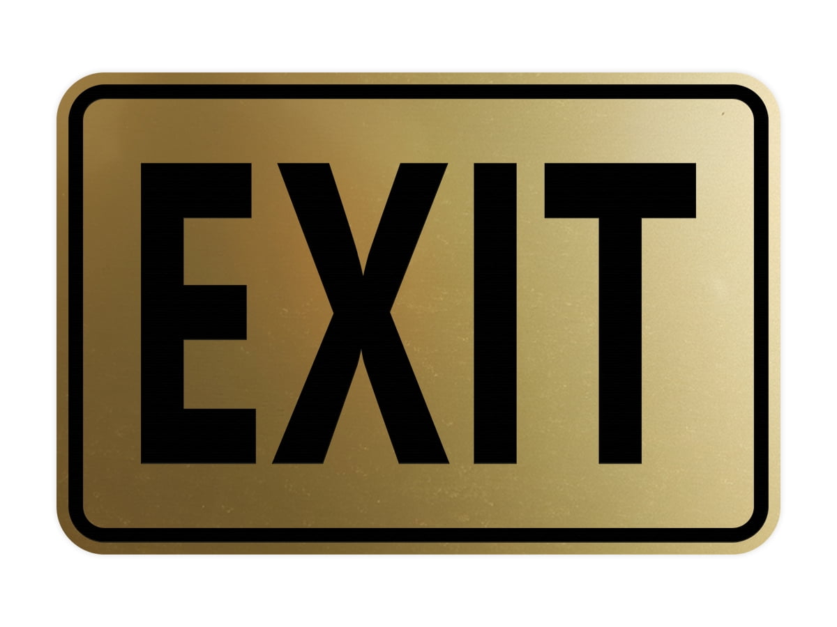 Classic Framed Exit Sign (Brushed Gold) - Large - Walmart.com