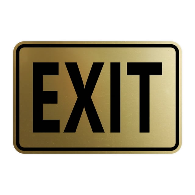 Classic Framed Exit Sign (Brushed Gold) - Medium - Walmart.com