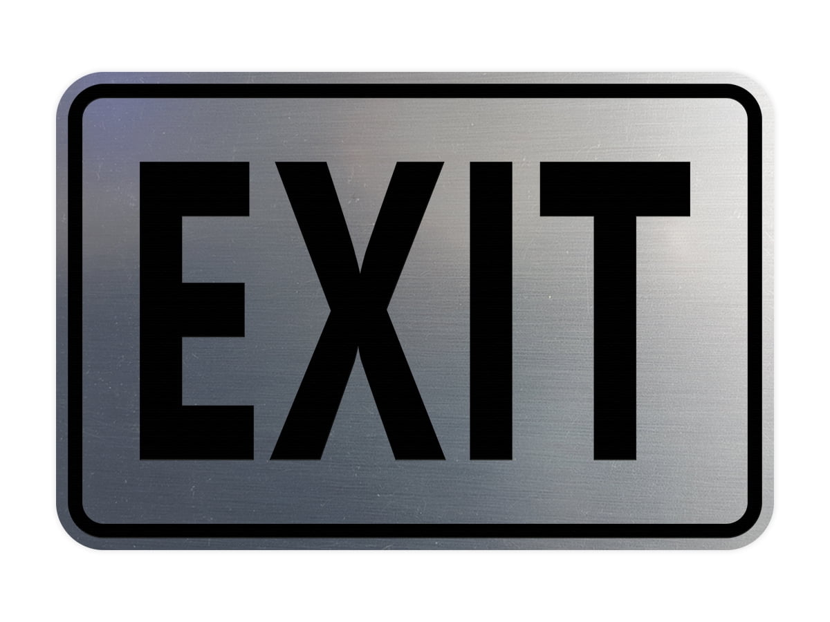 Classic Framed Exit Sign (Brushed Silver) - Large - Walmart.com