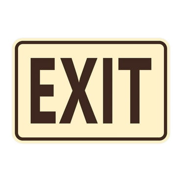 Square Emergency Exit Only Sign (Black) - Large - Walmart.com