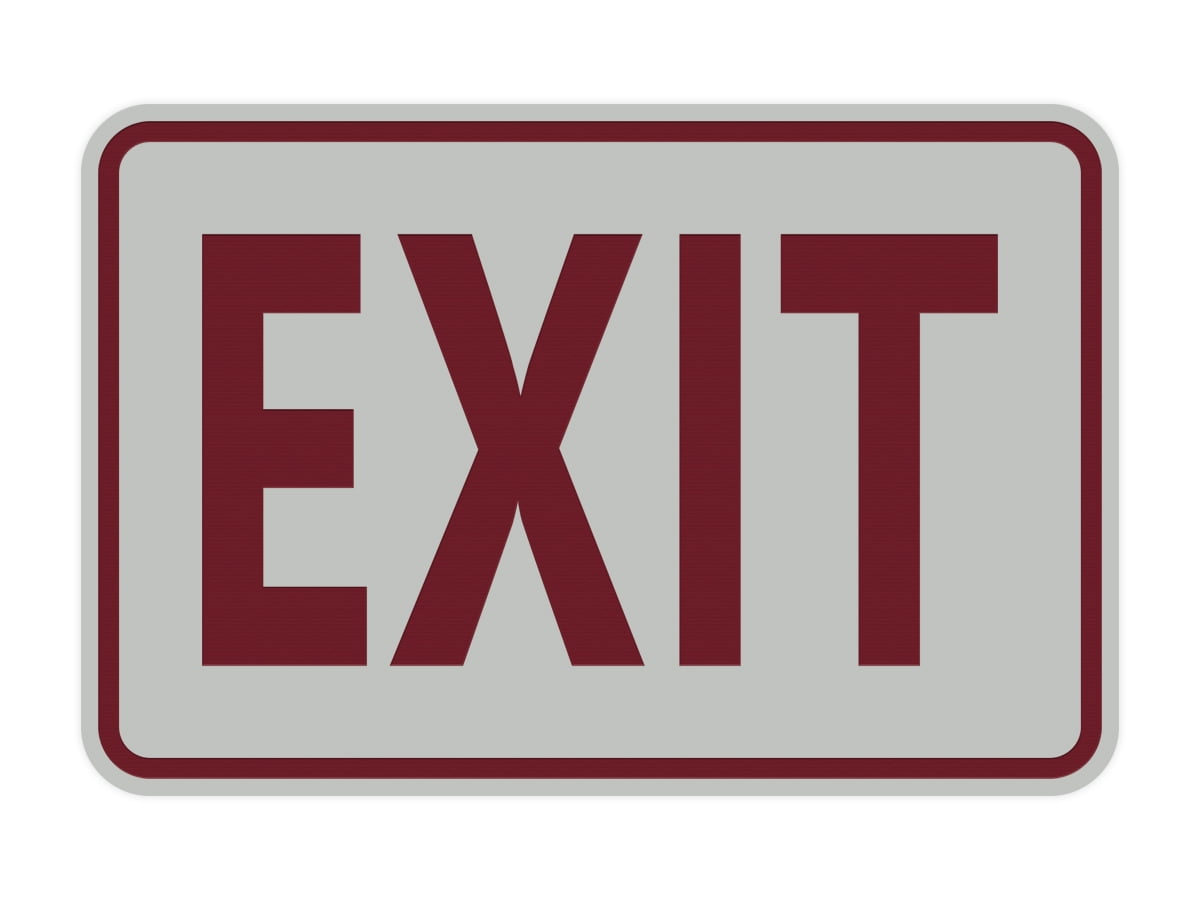 Classic Framed Exit Sign (Light Grey / Burgundy) - Large - Walmart.com