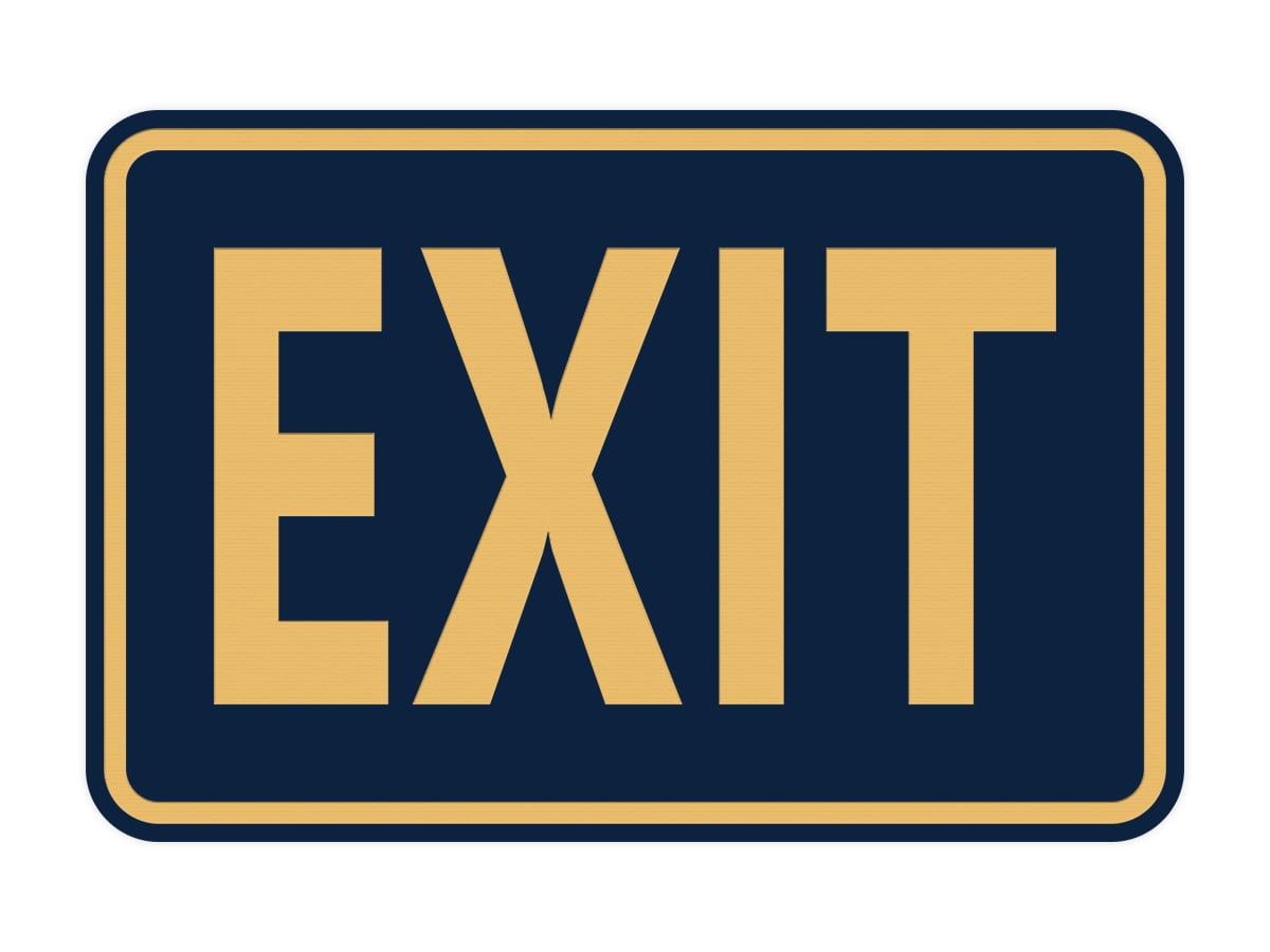 Classic Framed Exit Sign (Navy Blue/Gold) - Medium - Walmart.com