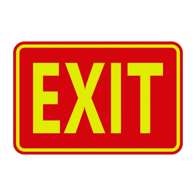 Classic Framed Exit Sign (Red/Yellow) - Medium - Walmart Business Supplies