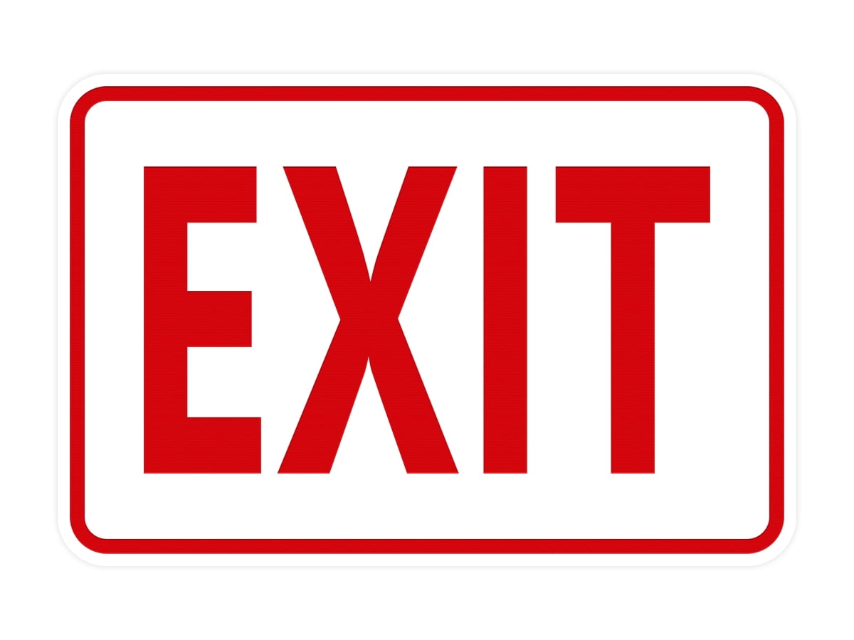 Classic Framed Exit Sign (White/Red) - Large - Walmart.com