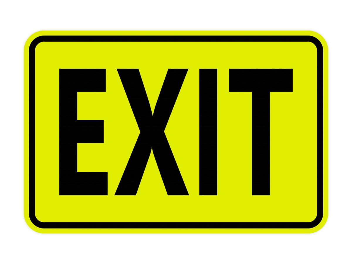 Classic Framed Exit Sign (Yellow / Black) - Small - Walmart.com