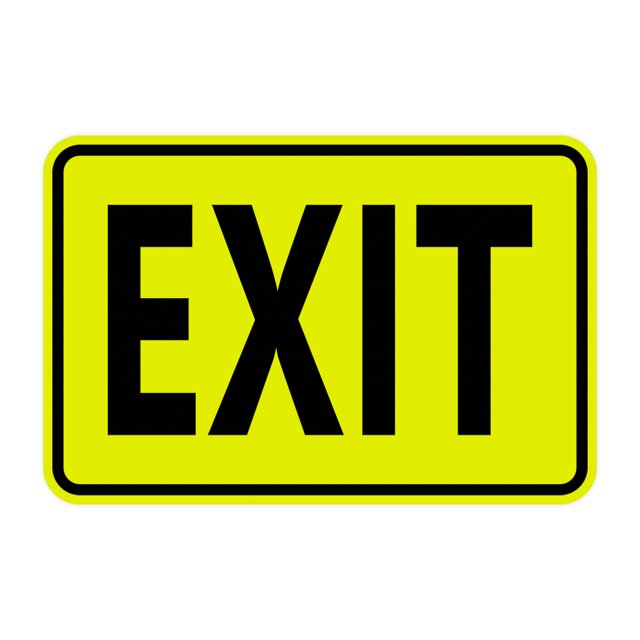 Classic Framed Exit Sign (Yellow / Black) - Small - Walmart.com