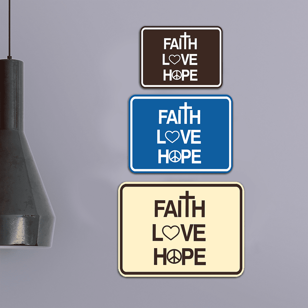Classic Framed Faith Love Hope Sign (Black Gold) - Large - Walmart.com