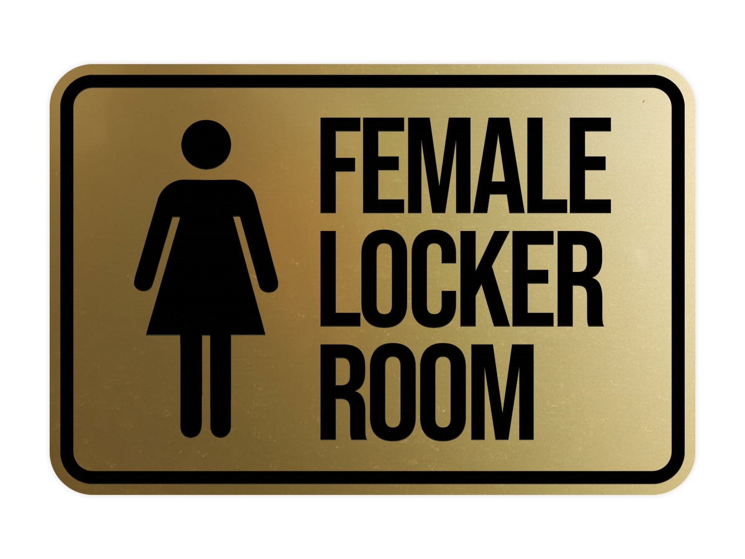 Classic Framed Female Locker Room Sign (Brushed Gold) - Medium ...