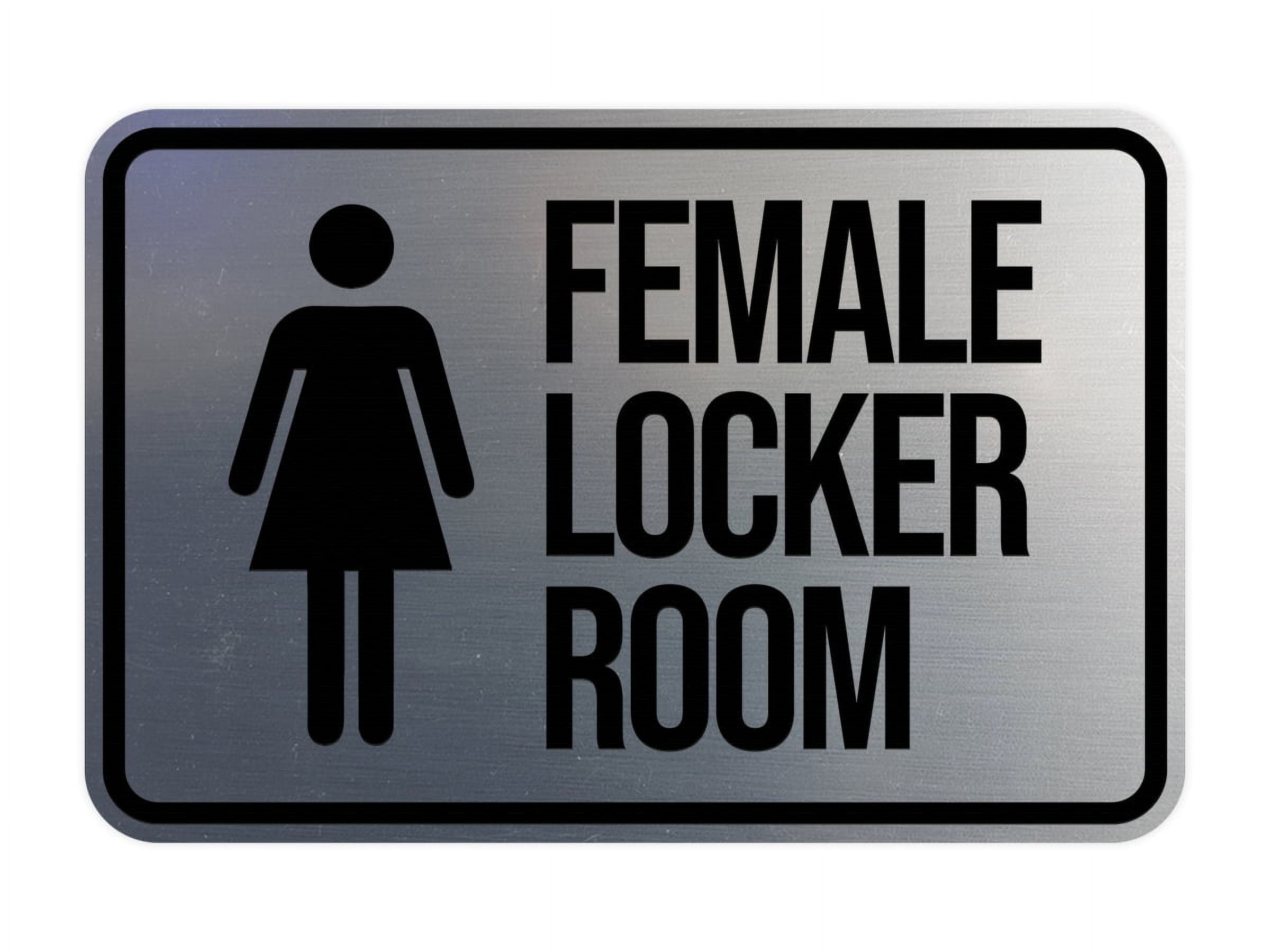 Classic Framed Female Locker Room Sign (Navy Blue / White) - Large ...