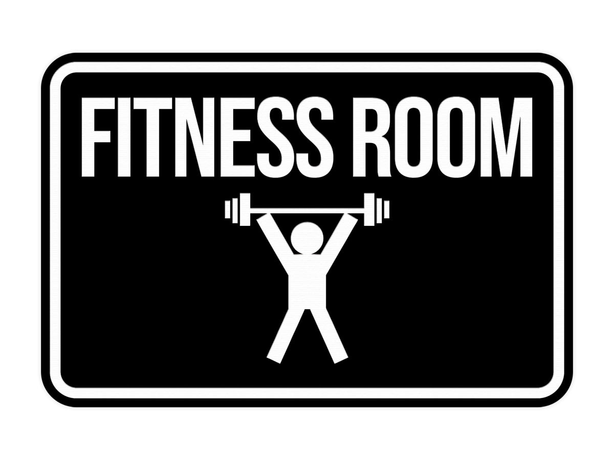 Classic Framed Fitness Room Sign (Brushed Silver) - Small - Walmart.com