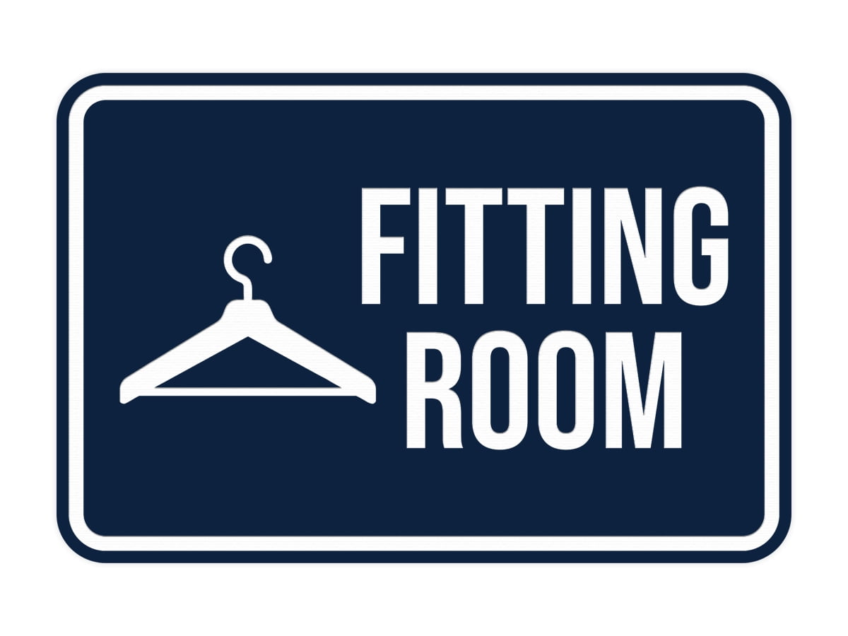 Classic Framed Fitting Room Sign (Navy Blue / White) - Small - Walmart.com