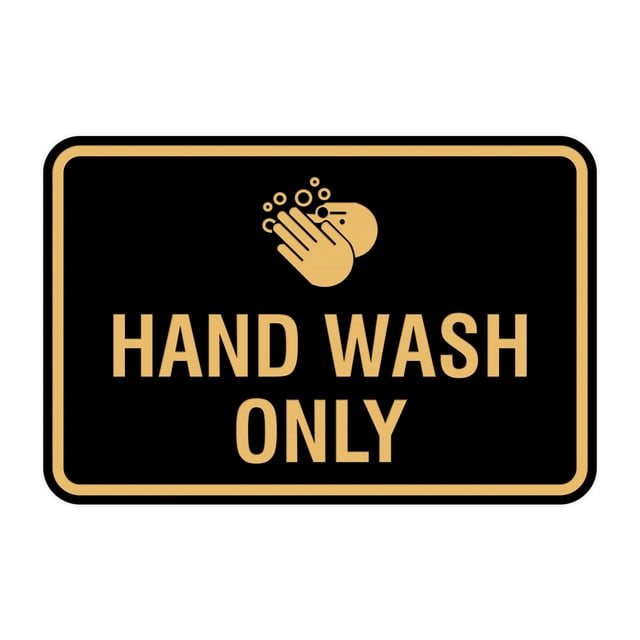 Classic Framed Hand Wash Only Sign (Black Gold) - Medium - Walmart ...