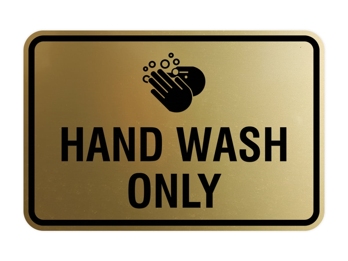 Classic Framed Hand Wash Only Sign (Brushed Gold) - Large - Walmart.com