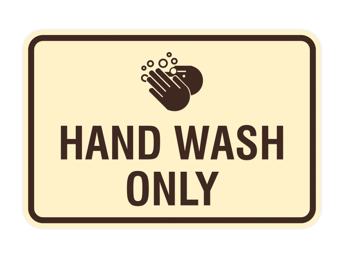 Classic Framed Hand Wash Only Sign (Ivory/Dark Brown) - Small - Walmart.com