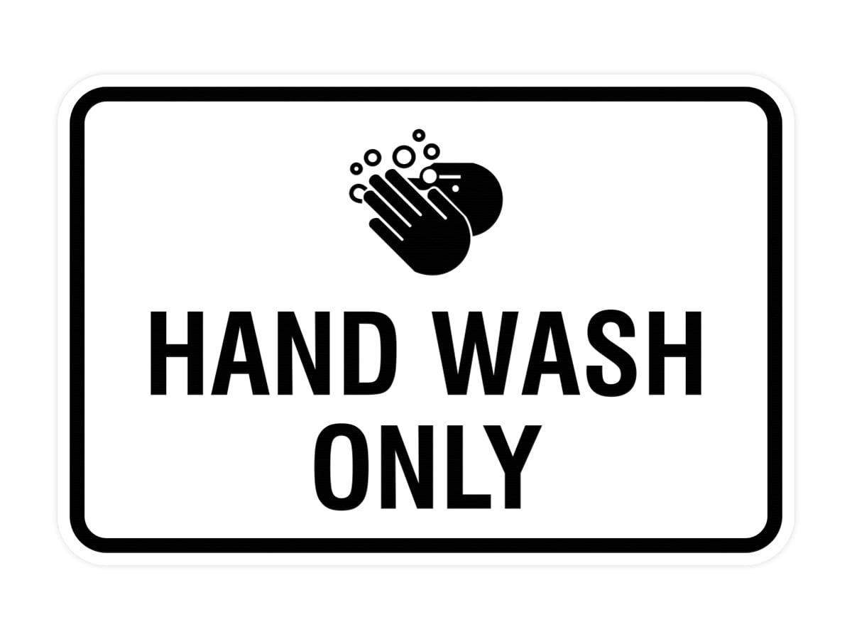 Classic Framed Hand Wash Only Sign (White) - Large - Walmart.com