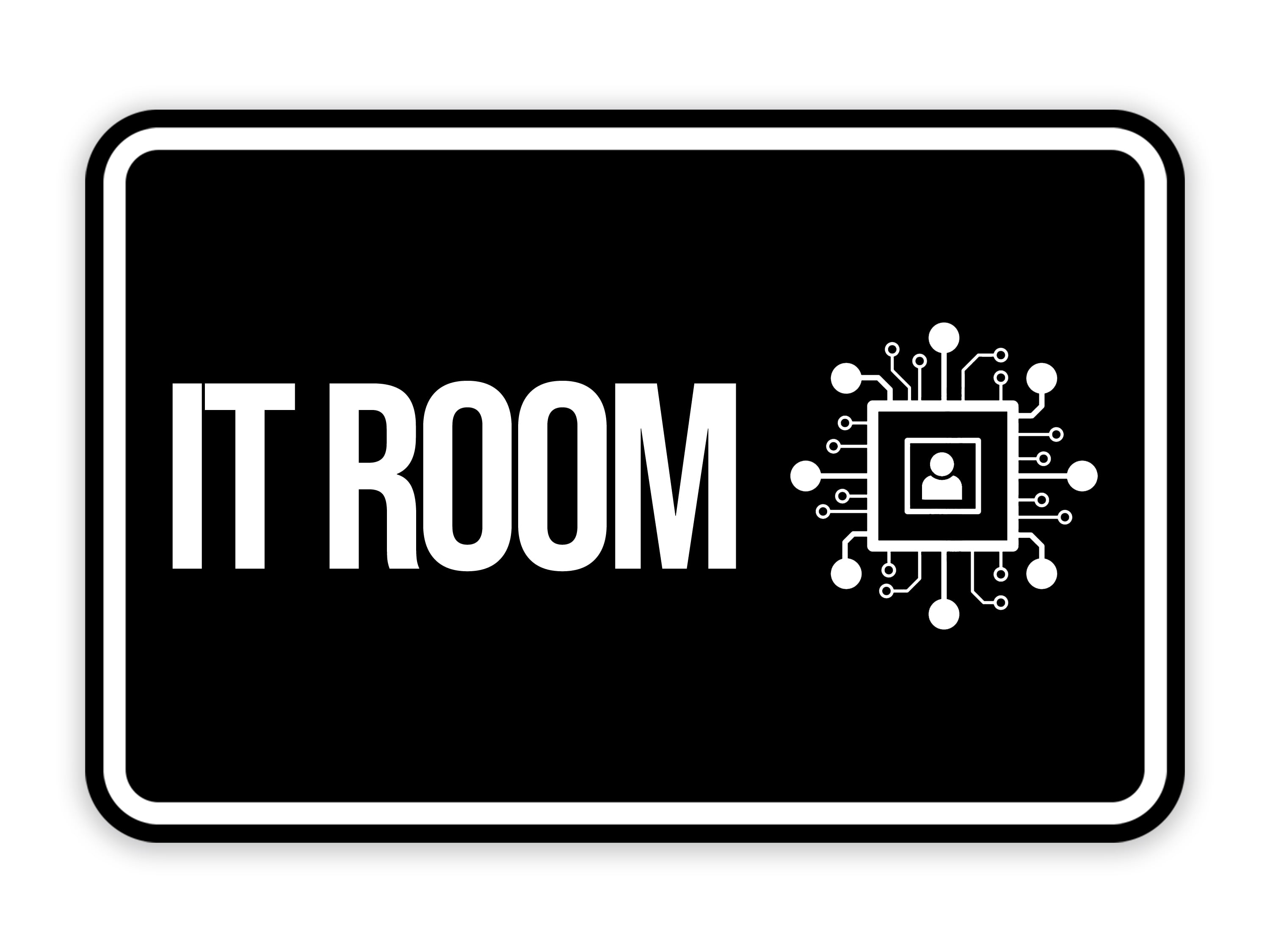 Classic Framed IT Room Sign (Brushed Silver) - Small - Walmart.com