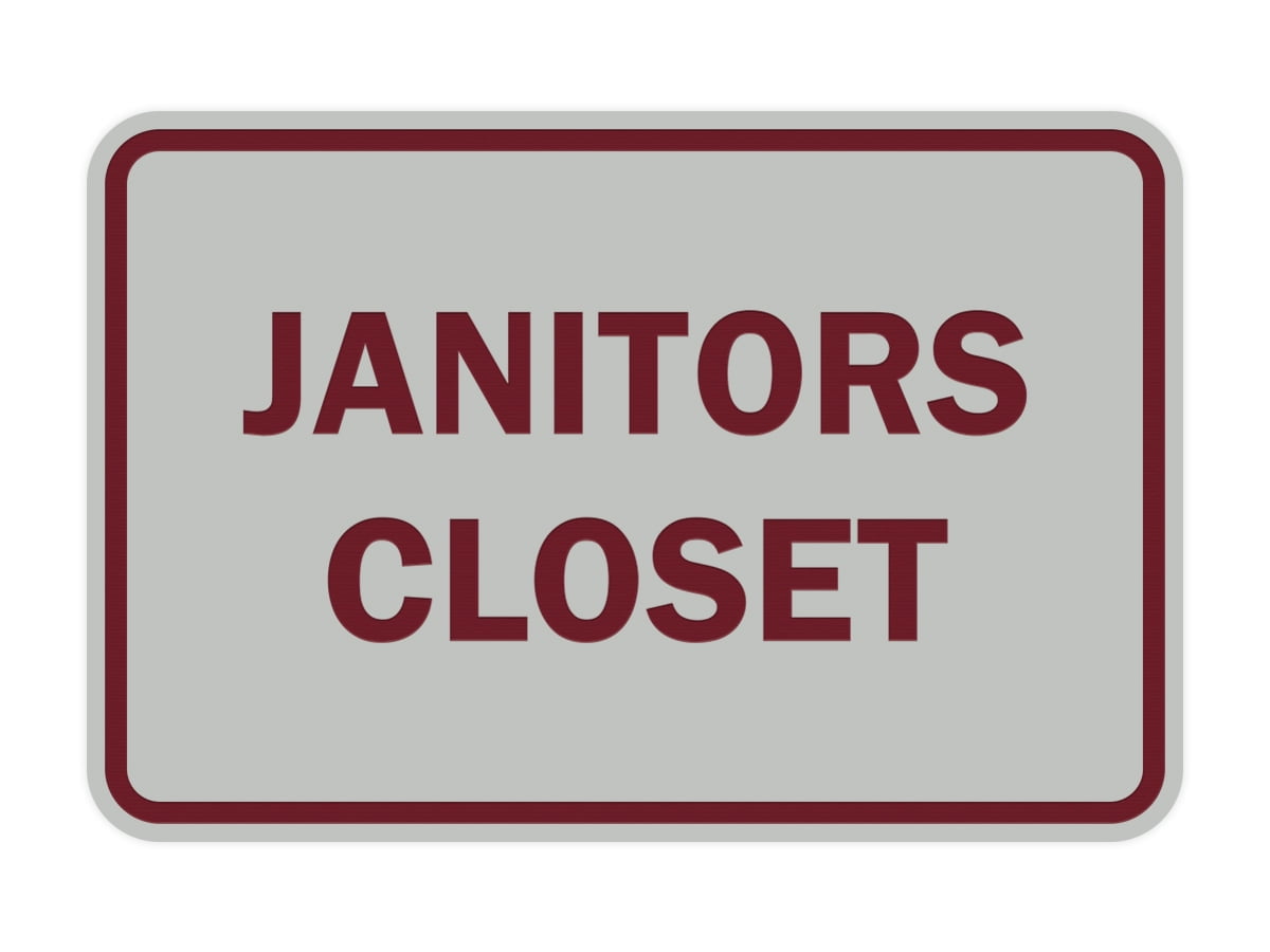 Classic Framed Janitors Closet (Light Grey / Burgundy) - Small ...