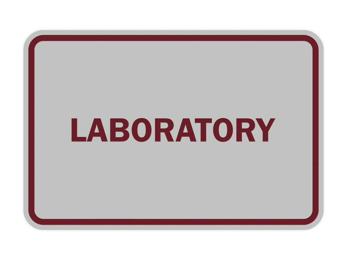 Classic Framed Laboratory Sign (Light Grey / Burgundy) - Small ...
