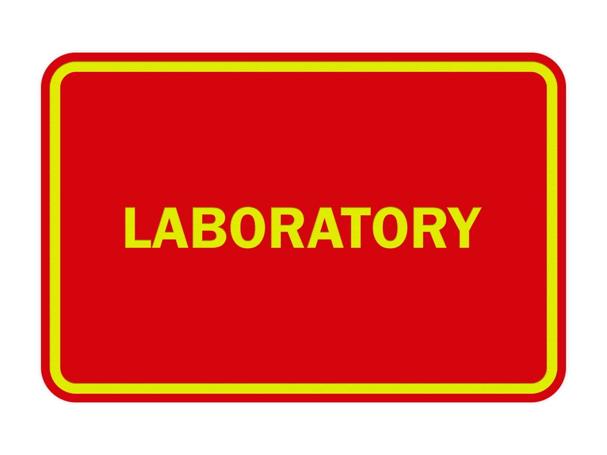 Classic Framed Laboratory Sign (Red/Yellow) - Large - Walmart.com