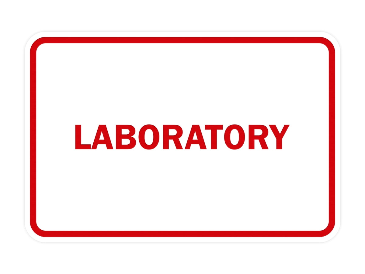 Classic Framed Laboratory Sign (White/Red) - Small - Walmart.com