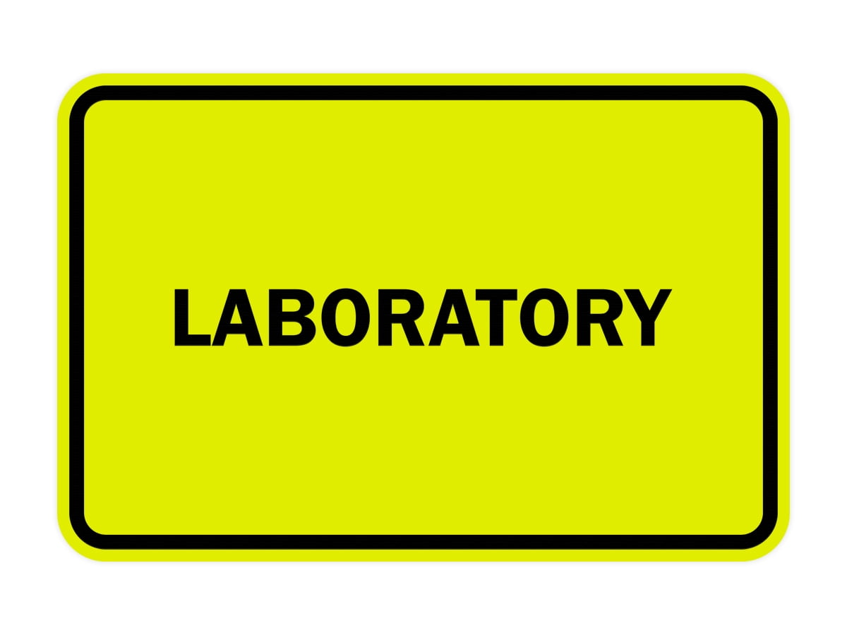 Classic Framed Laboratory Sign (Yellow / Black) - Small - Walmart.com