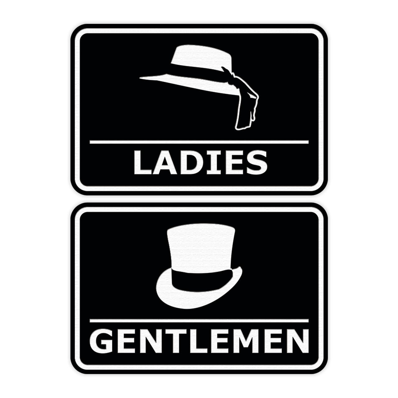 Classic Framed Ladies And Gentlemen Sign Set (Black) - Small - Walmart.com