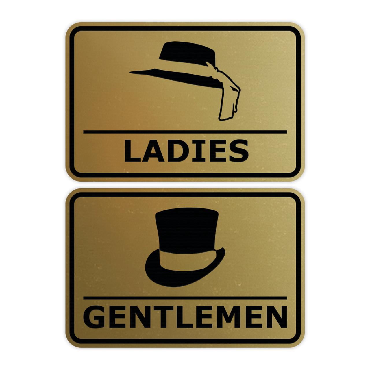 Classic Framed Ladies And Gentlemen Sign Set (Brushed Gold) - Large ...