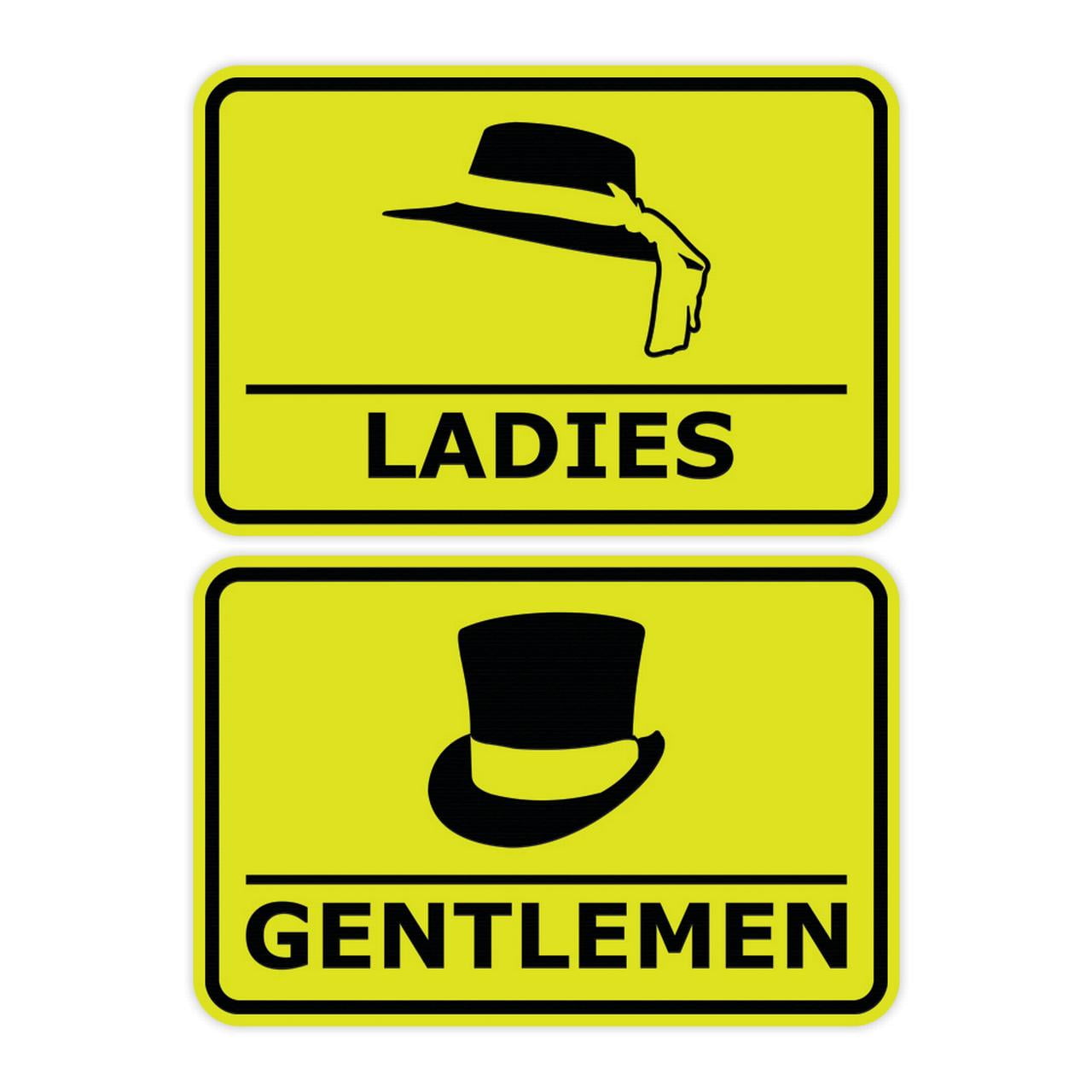 Classic Framed Ladies And Gentlemen Sign Set (Yellow / Black) - Small - Walmart.com