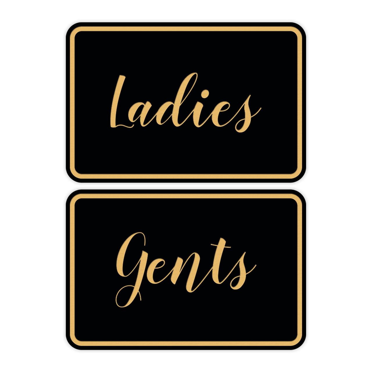 Classic Framed Ladies And Gents Sign Set (Black /Gold) - Small - Walmart.com