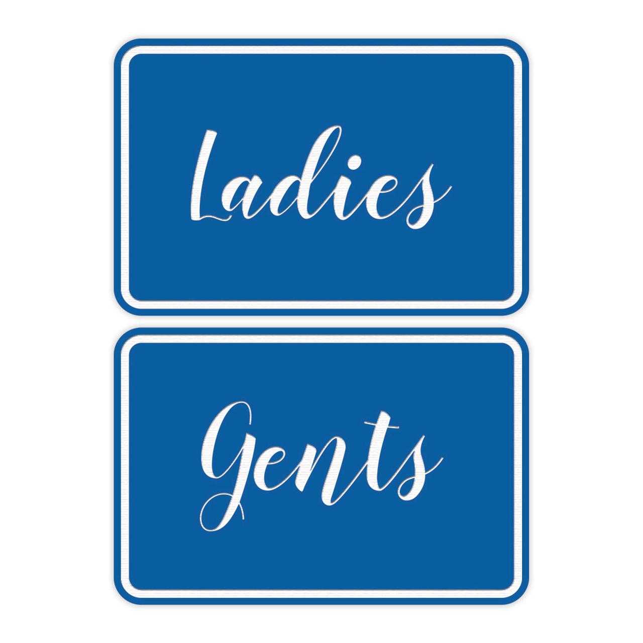 Classic Framed Ladies And Gents Sign Set (Blue) - Large - Walmart.com